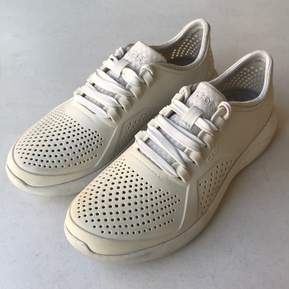 Crocs | Cream Lite Ride Perforated Lightweight Sneake… - Gem